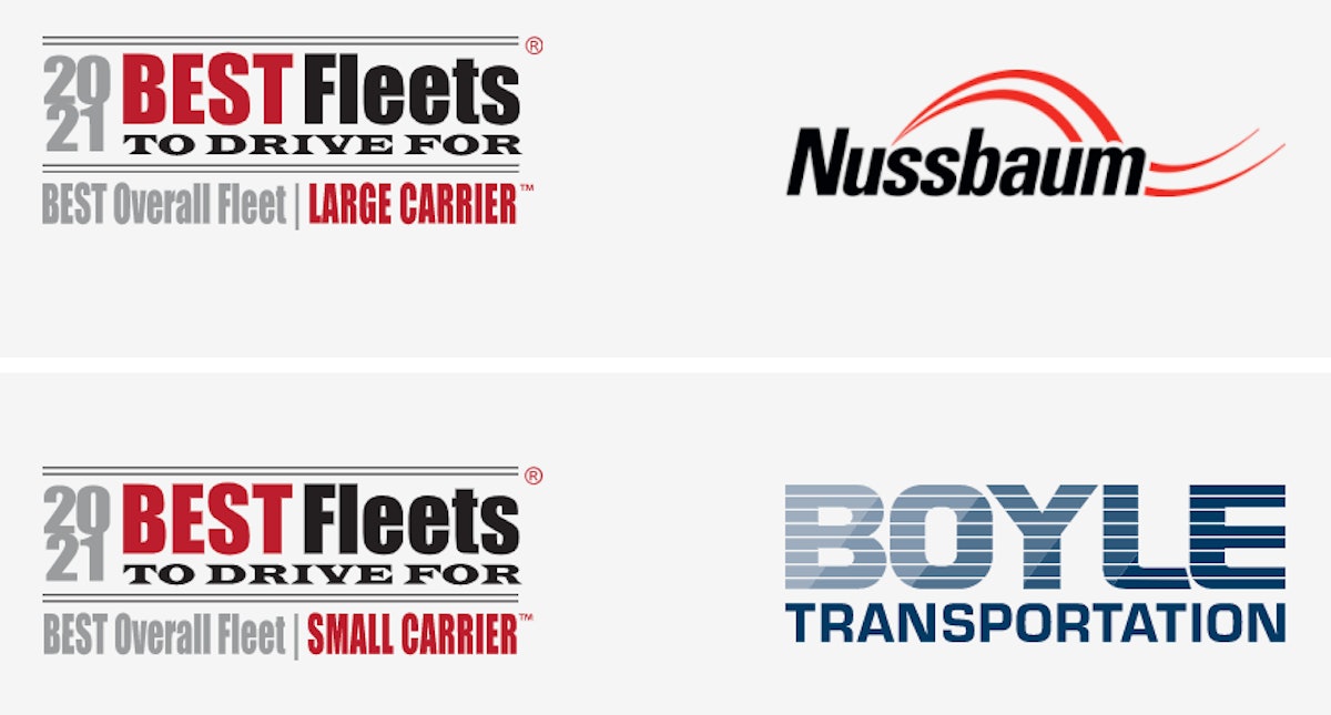 Nussbaum, Boyle repeat as Best Fleets to Drive for winners | Truckers News