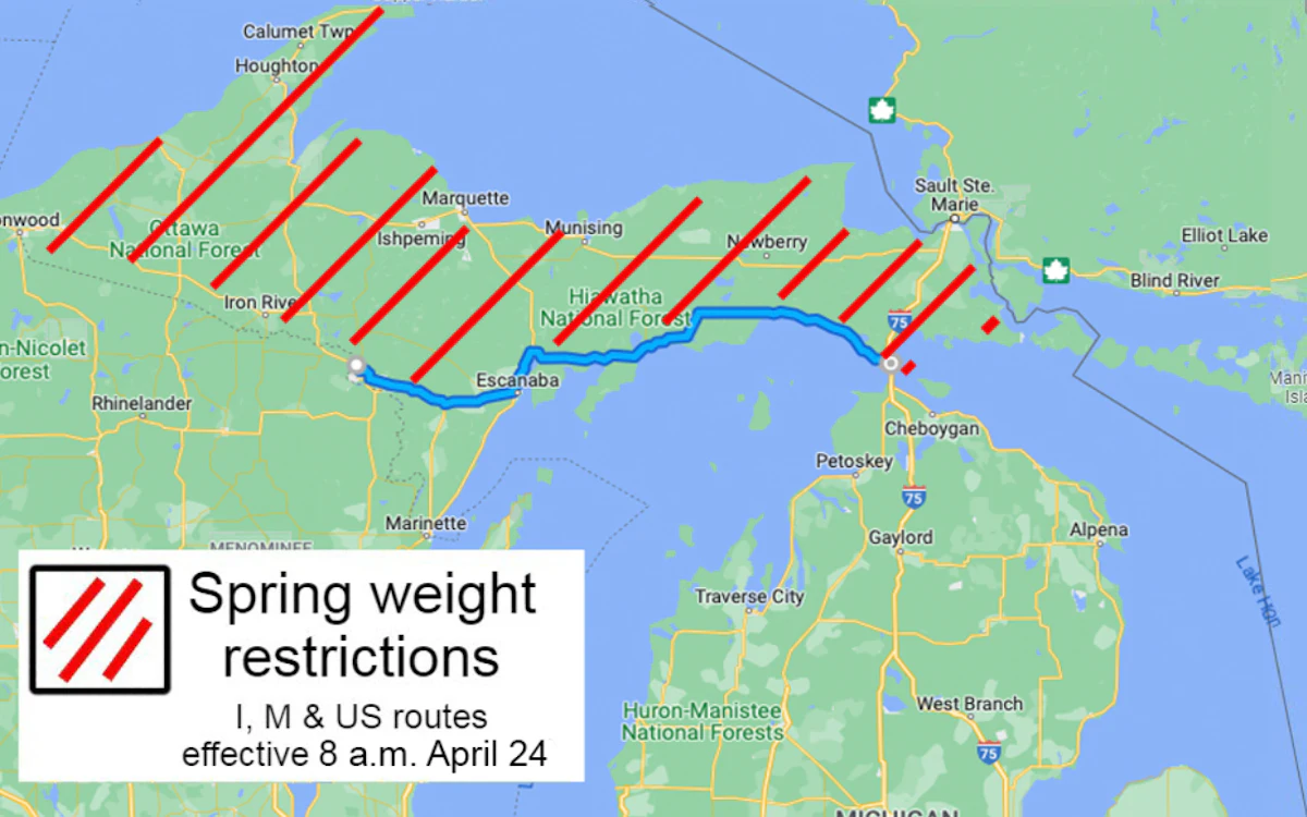 Weight restrictions continue to change on Michigan highways | Truckers News