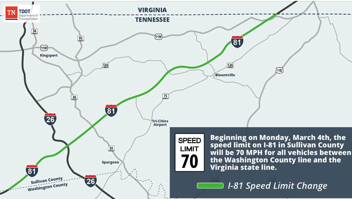 Speed limit increased on part of Interstate 81 in Tennessee | Truckers News