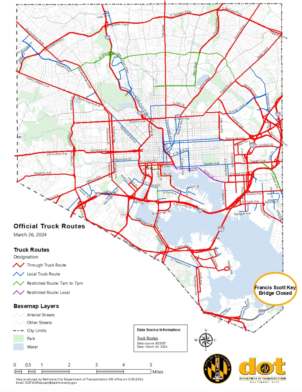 Briefly: Baltimore updates truck routes after I-695 bridge collapse ...
