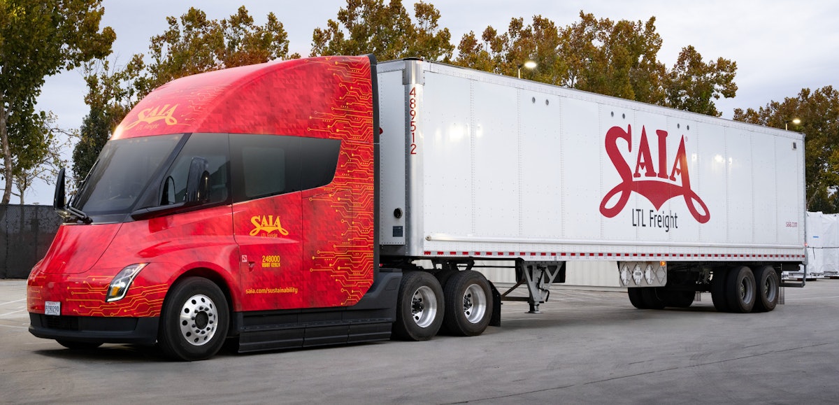Saia LTL Freight adds two Tesla Semis to its fleet | Truckers News