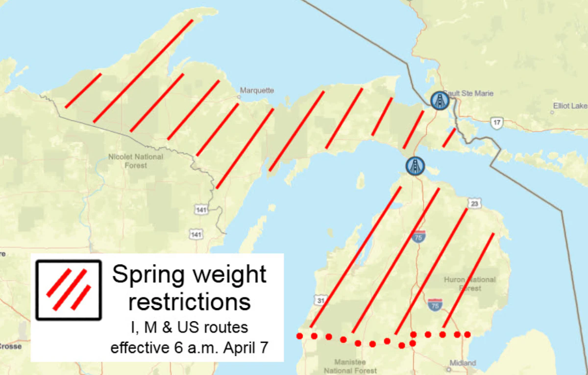 MDOT announces latest weight restrictions removals on highways ...