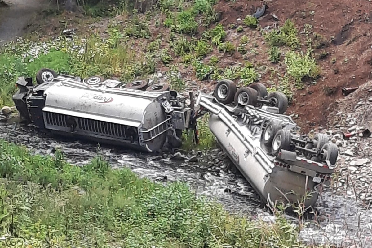 Tanker rollover spills gasoline, diesel into creek in Washington ...