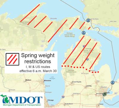 Michigan continues to adjust spring highway weight limits, restrictions ...